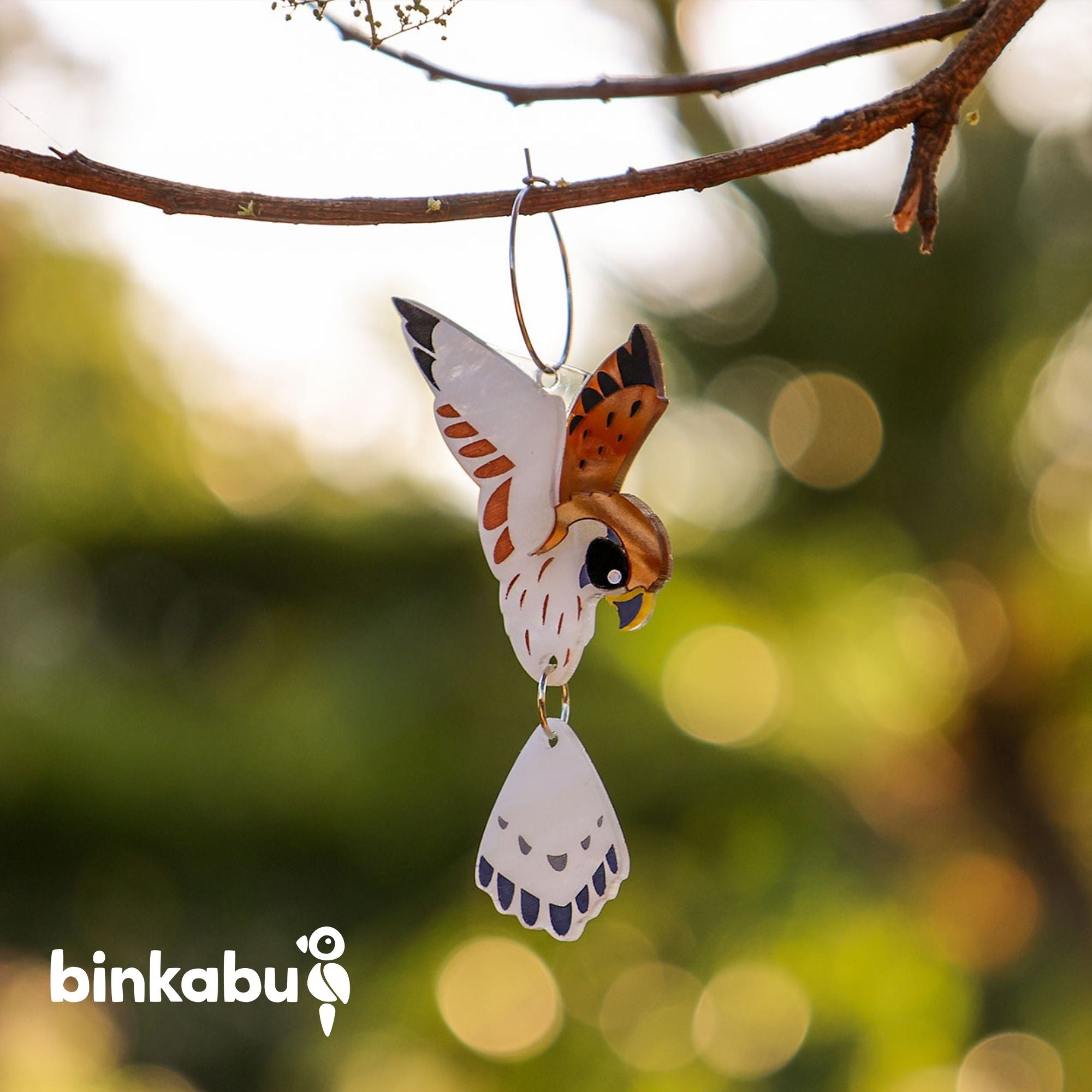 BINKABU | Acrylic Nankeen Kestrel Earrings | Birds of Prey