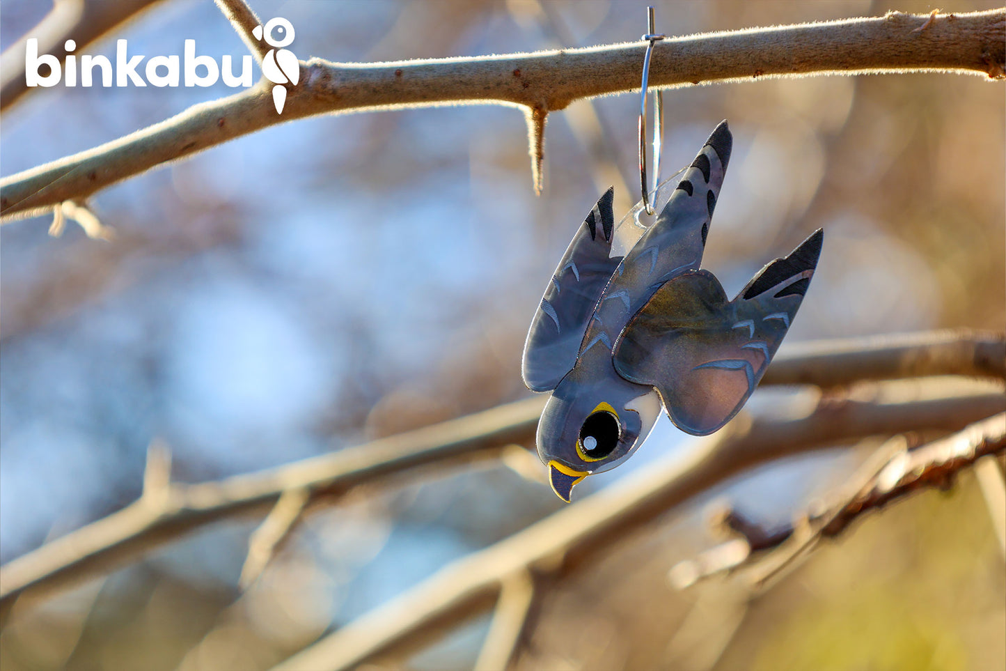 BINKABU | Acrylic Peregrine Falcon Earrings | Birds of Prey