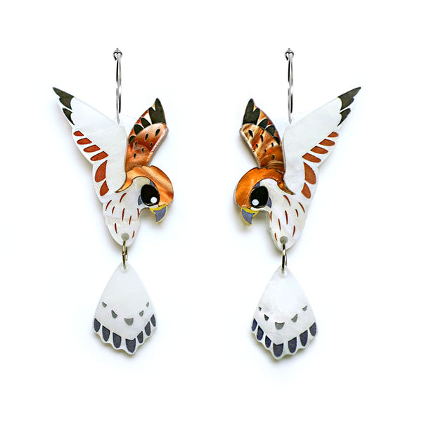 BINKABU | Acrylic Nankeen Kestrel Earrings | Birds of Prey