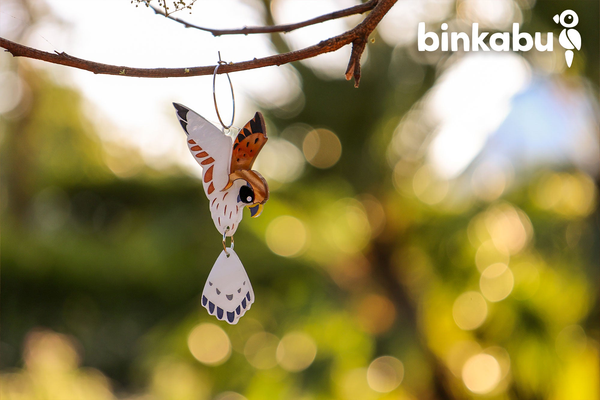 BINKABU | Acrylic Nankeen Kestrel Earrings | Birds of Prey